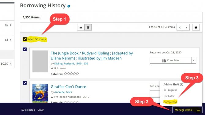 Borrowing History and your BiblioCommons Shelves | Kent District Library